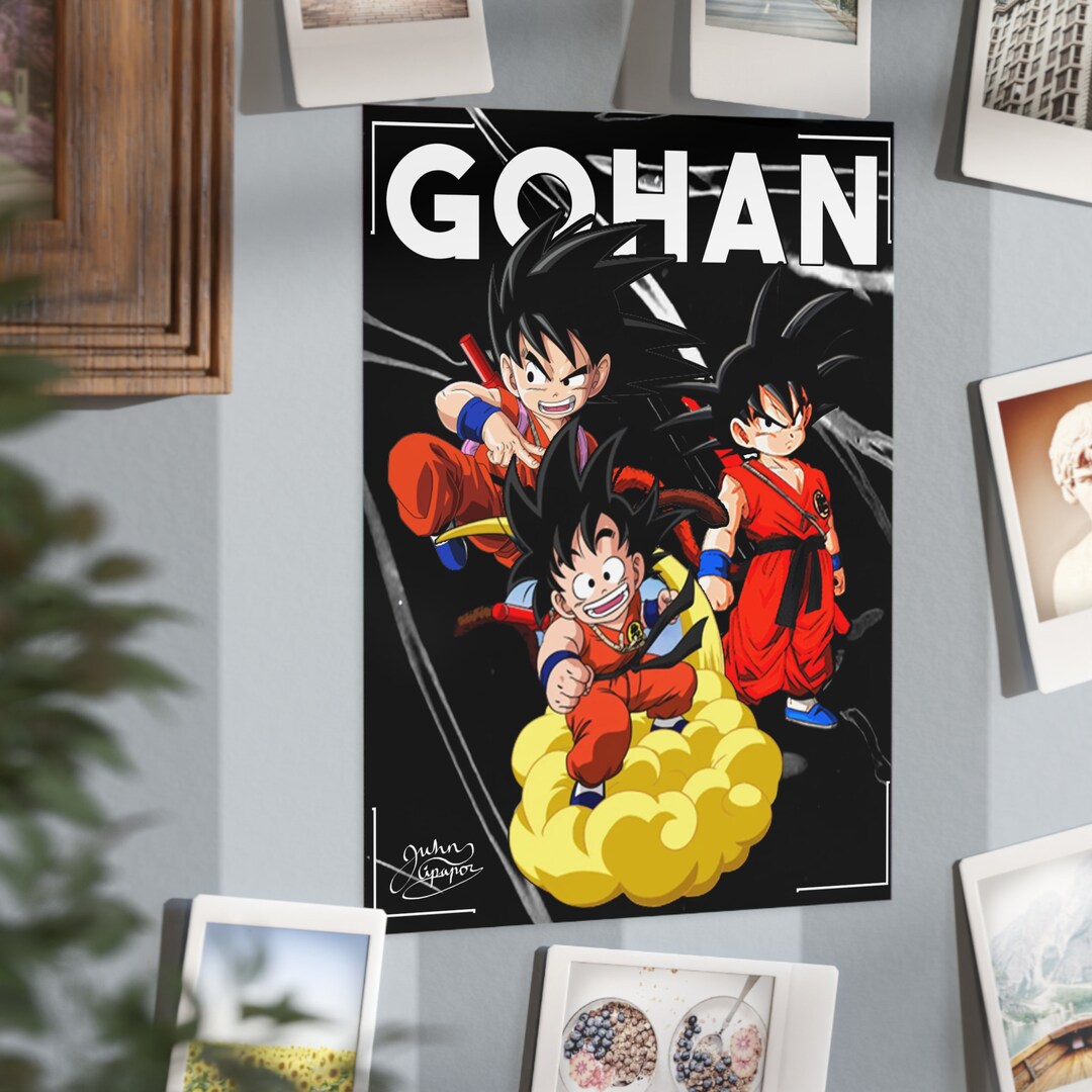 Poster (small) - 6" X 8" - Dragon Ball Gohan Custom Graphic Anime ...