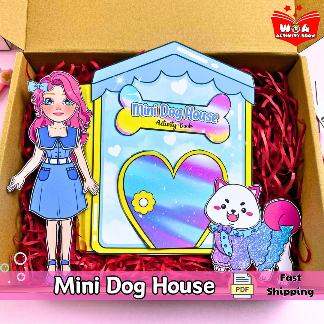 USA, Free Shipping Paper Play Activity Book, Mini Dog House Activity ...