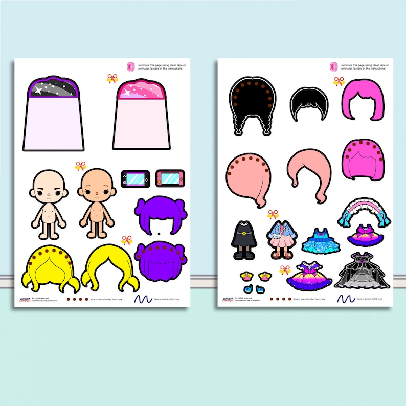 Funny Toca Boca Dollhouse Printables, Toca Boca Paper Doll, Paper Doll ...