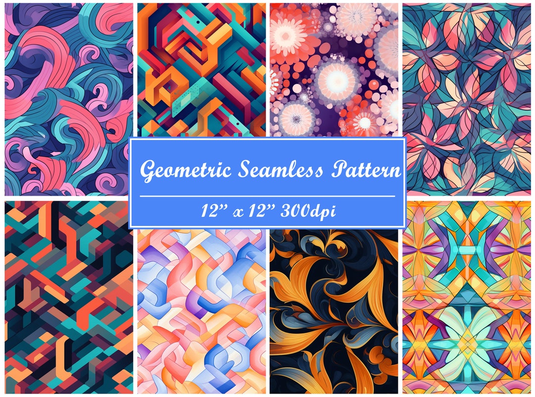 Geometric Abstract Seamless Pattern, Dreamcore, Digital Paper ...
