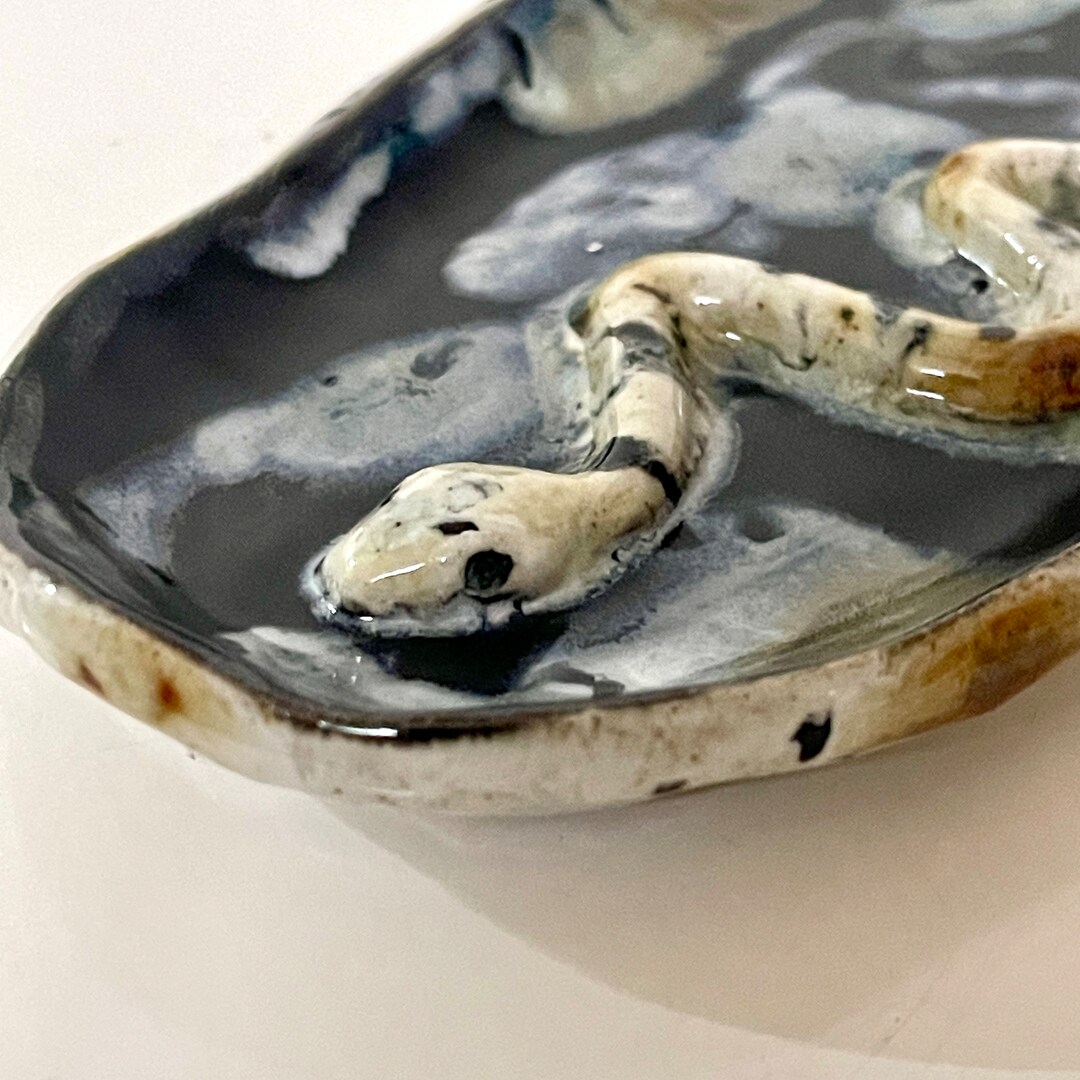 Ceramic Snake Dish Trinket Dish Ring Dish - Etsy
