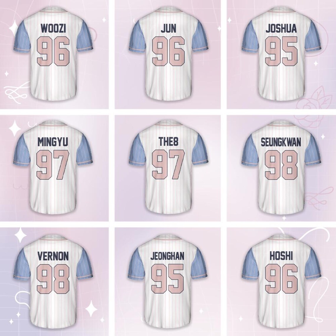 Custom Svt Members Baseball Jersey, Kpop Trending Jersey, Svt Tour ...