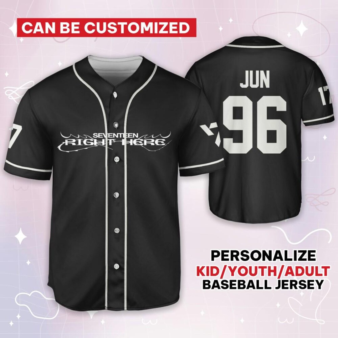 Jun Seventeen Right Here Baseball Jersey Kpop Jersey Baseball, Trending ...