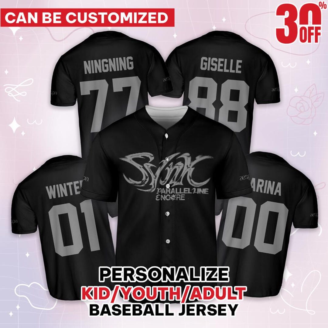 Custom Aespa Live Tour Synk Parallel Encore Kpop Baseball Jersey, Aespa ...