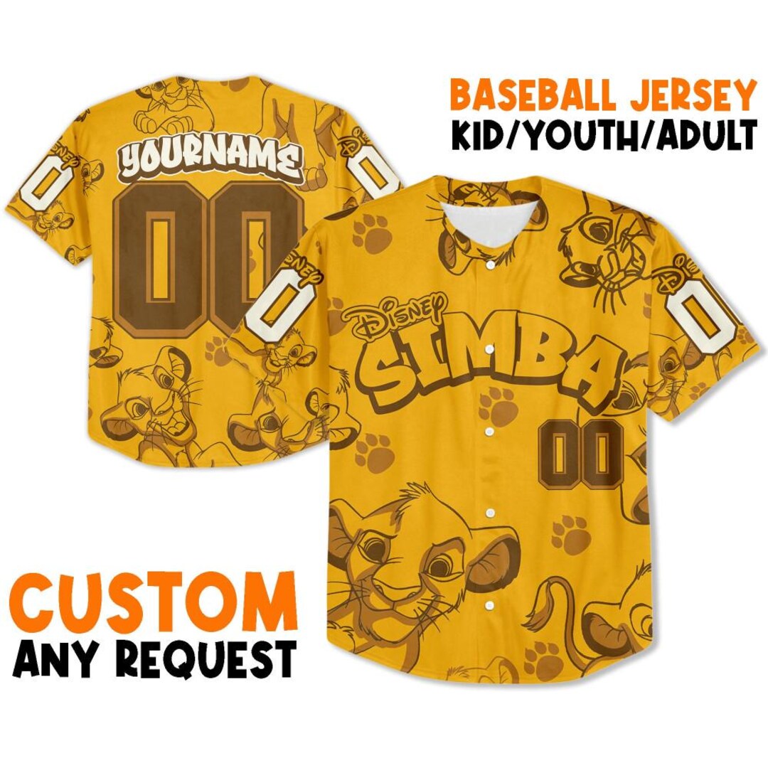 Personalize Simba the Lion King Disney Jersey, Custom Kid Youth Adult ...