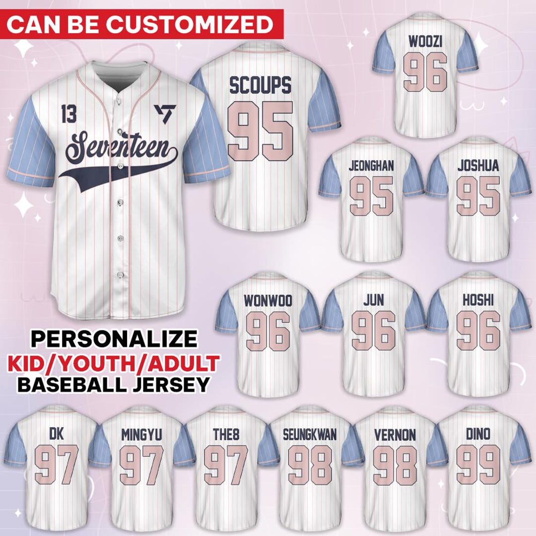 Custom Svt Members Baseball Jersey, Kpop Trending Jersey, Svt Tour ...