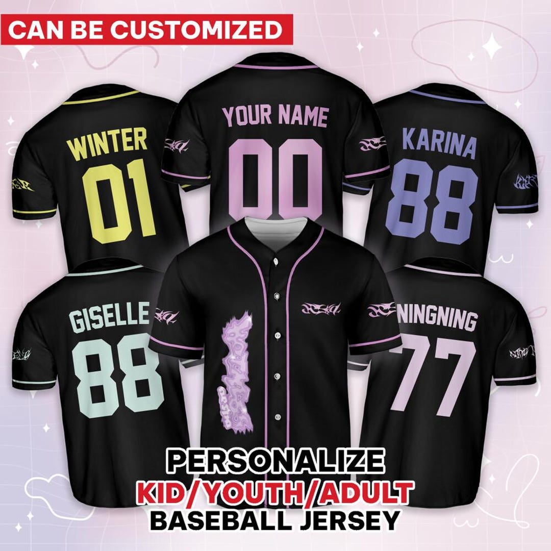Custom Aespa Collection Baseball Jersey, Kpop Jersey, Aespa Jersey ...