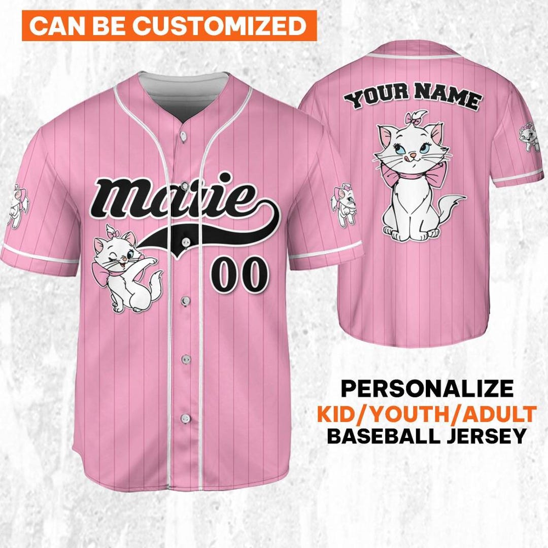 Personalize Disney the Aristocats Marie Pink Black White Jersey, the ...
