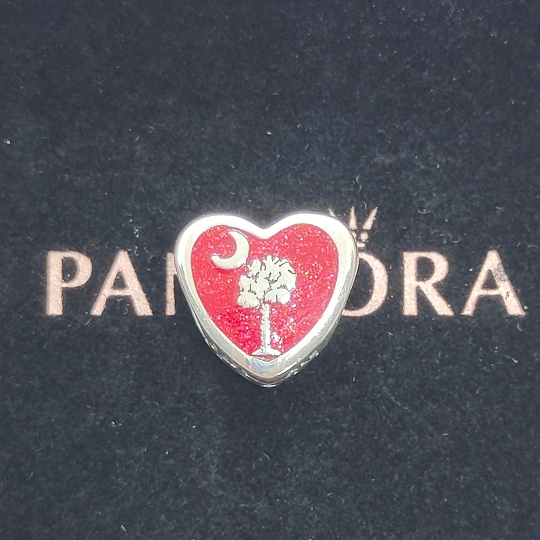 Pandora Palmetto Pride South Carolina S.C. Flag Sparks Charm, Heart ...