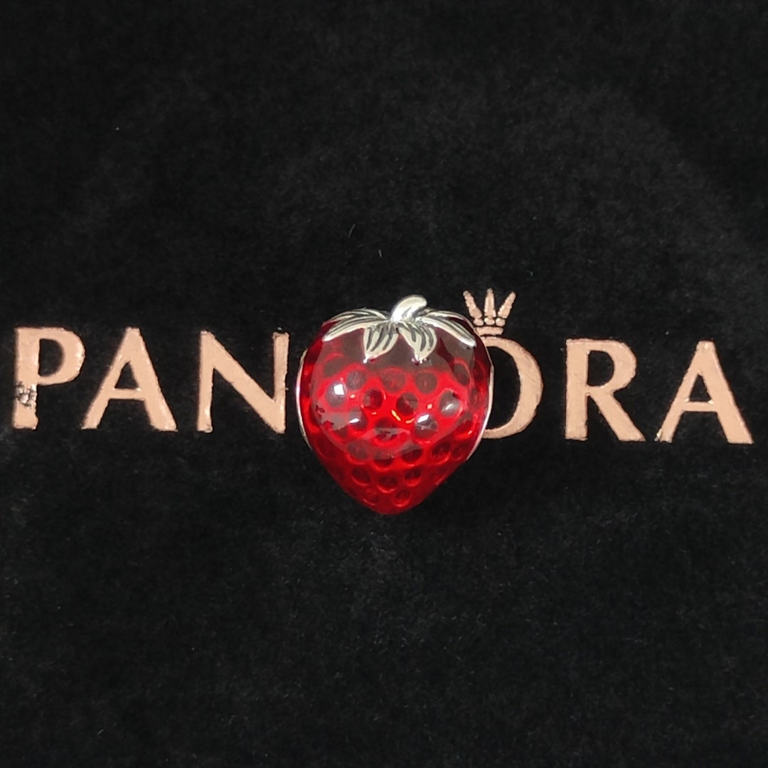 Pandora Seeded Strawberry Fruit Charm Pendant, S925 ALE / Bracelet ... Pandora Seeded Strawberry Fruit Charm Pendant, S925 ALE / Bracelet ...