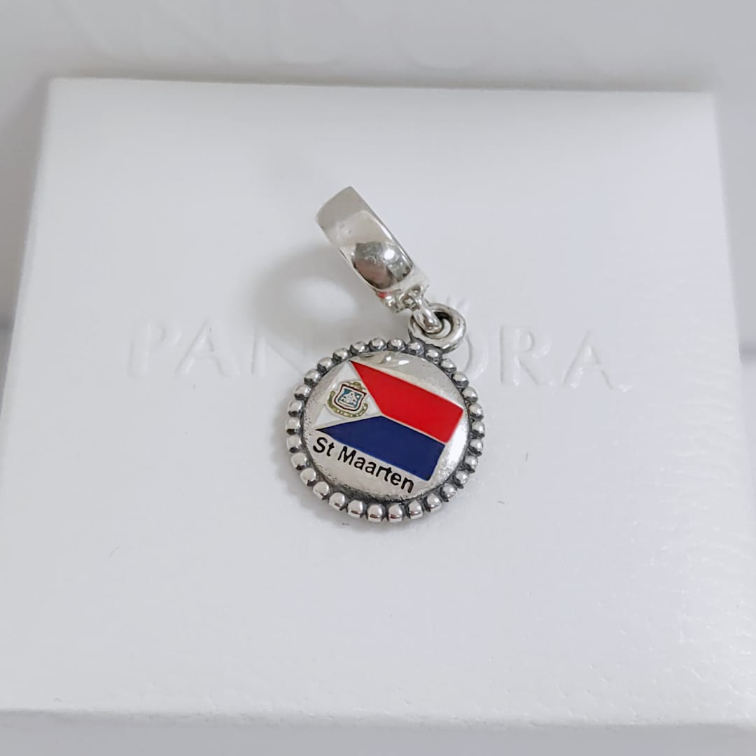 Pandora St Maarten Flag Exclusive Dangle Charm Pendant, S925 Sterling ...