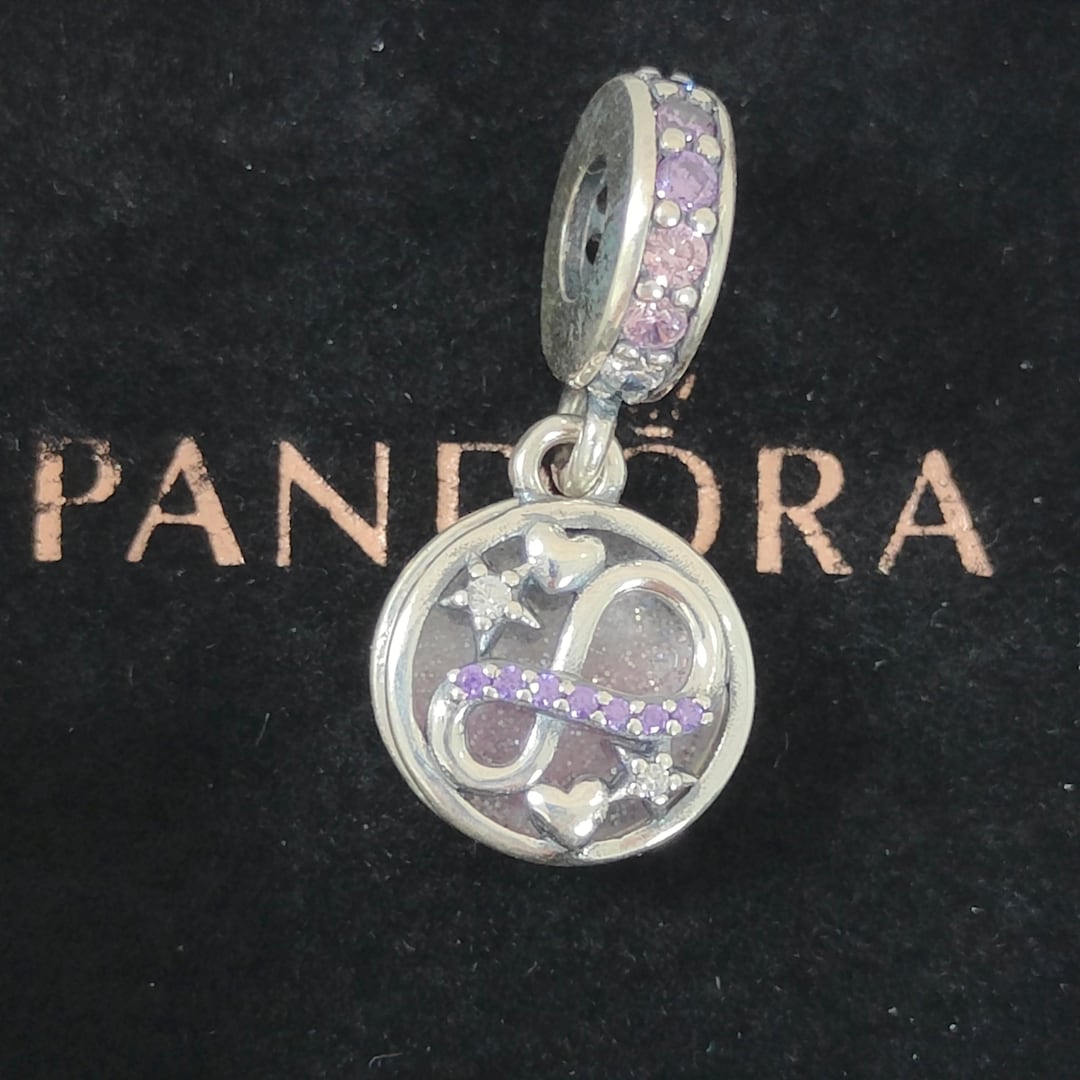 Pandora Glittering Infinity Hearts Stars Dangle Charm CZ and Crystal ...