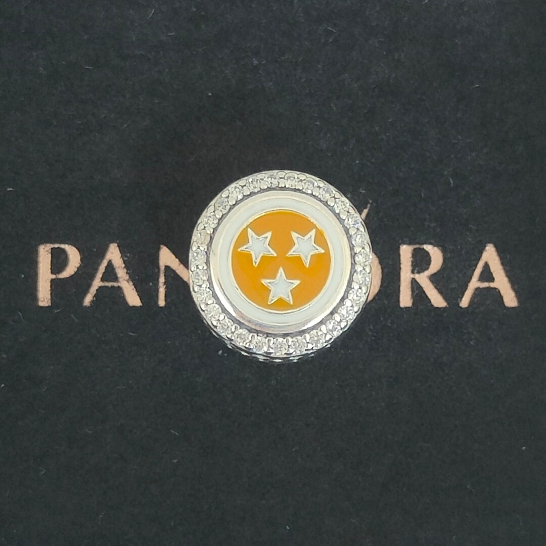 Pandora Orange and White Tennessee State Flag 3 Star Charm Bead Pendant ...