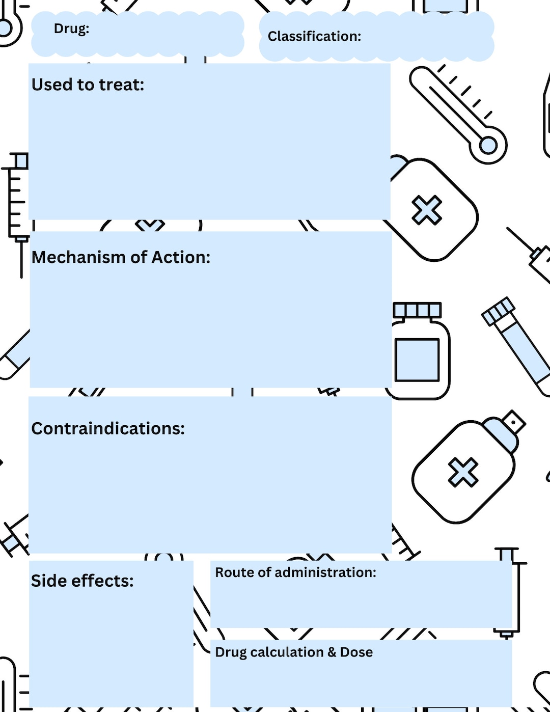 Pharmacy Medication Revision Notes *digital Download* - Etsy