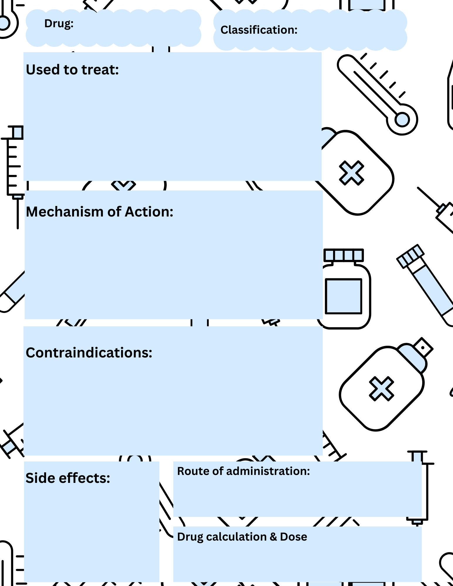 Pharmacy Medication Revision Notes digital Download - Etsy