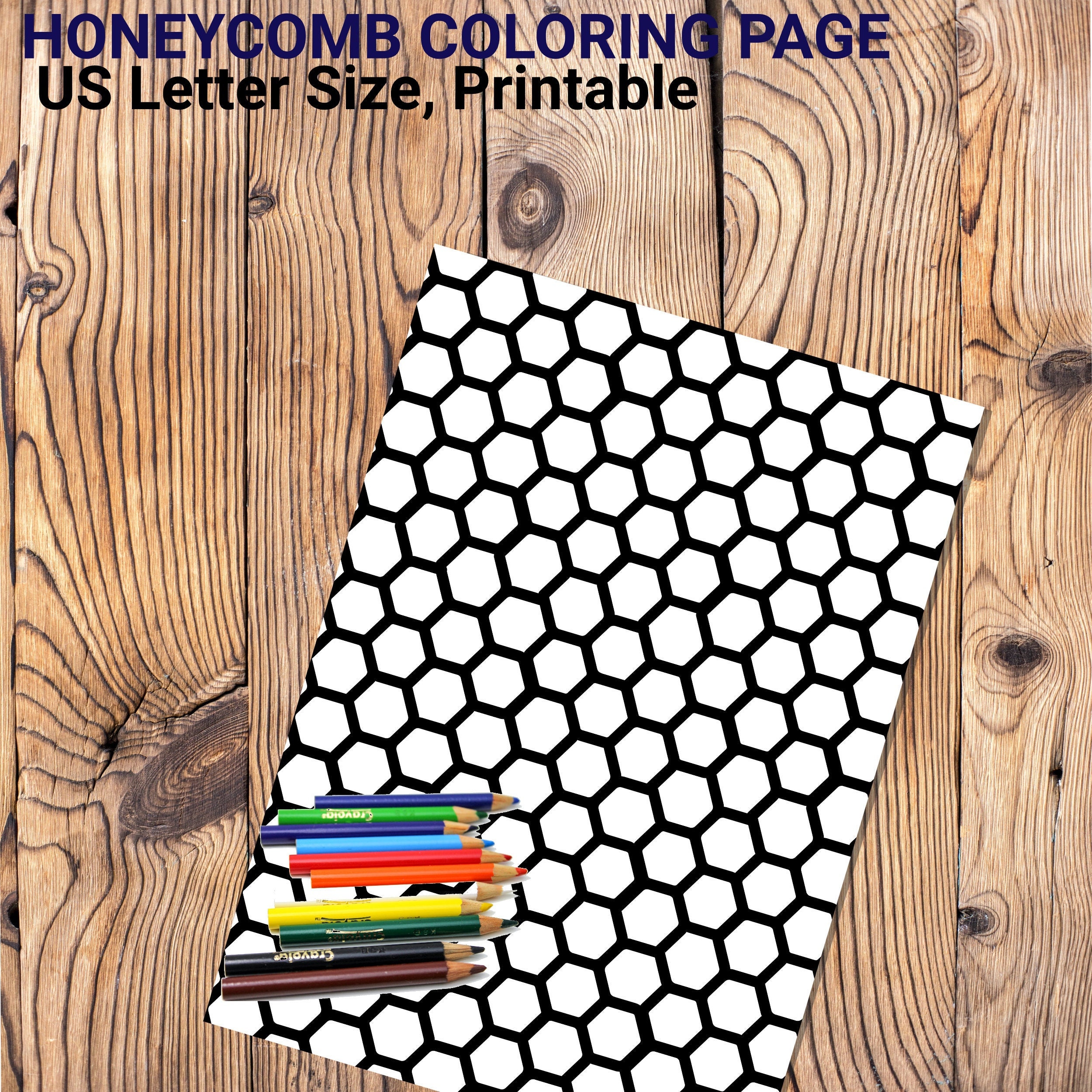 Honeycomb Coloring Page - Etsy
