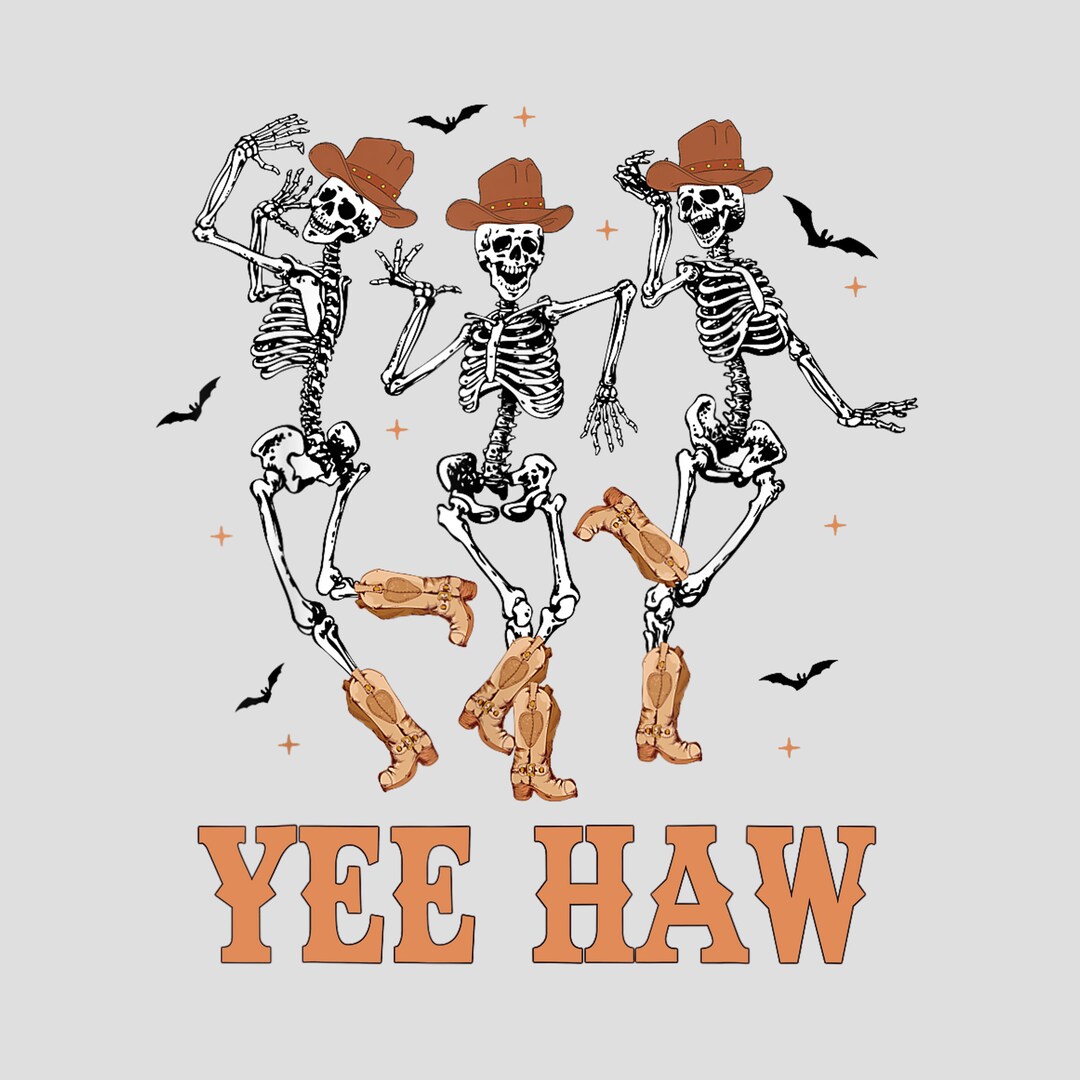 Yee Haw PNG, Retro Halloween Png, Western Halloween Png, Skeleton ...