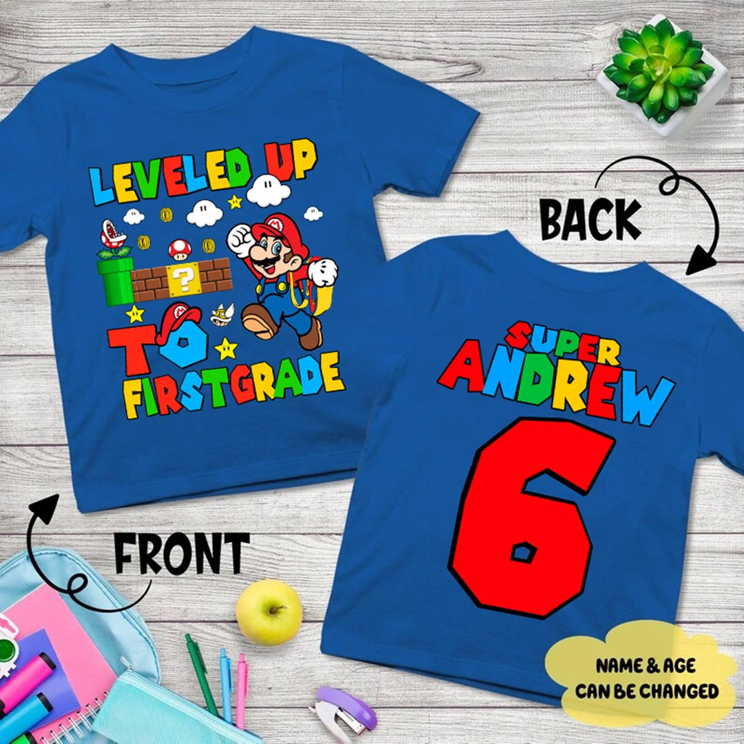 Personalized Super Mario Leveled up to Kindergarten Mario - Etsy