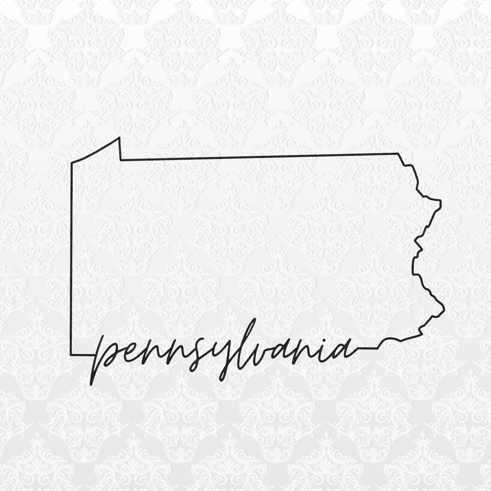 Pennsylvania State Outline Digital Files | PNG, SVG, JPEG | Cricut ...