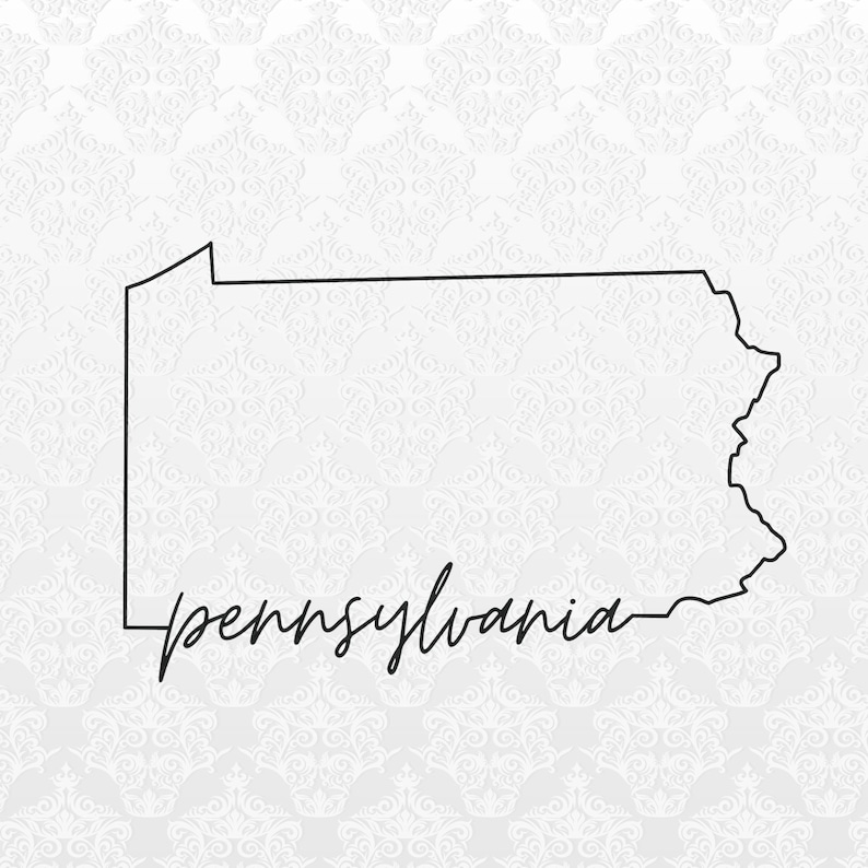 Pennsylvania State Outline Digital Files | PNG, SVG, JPEG | Cricut ...