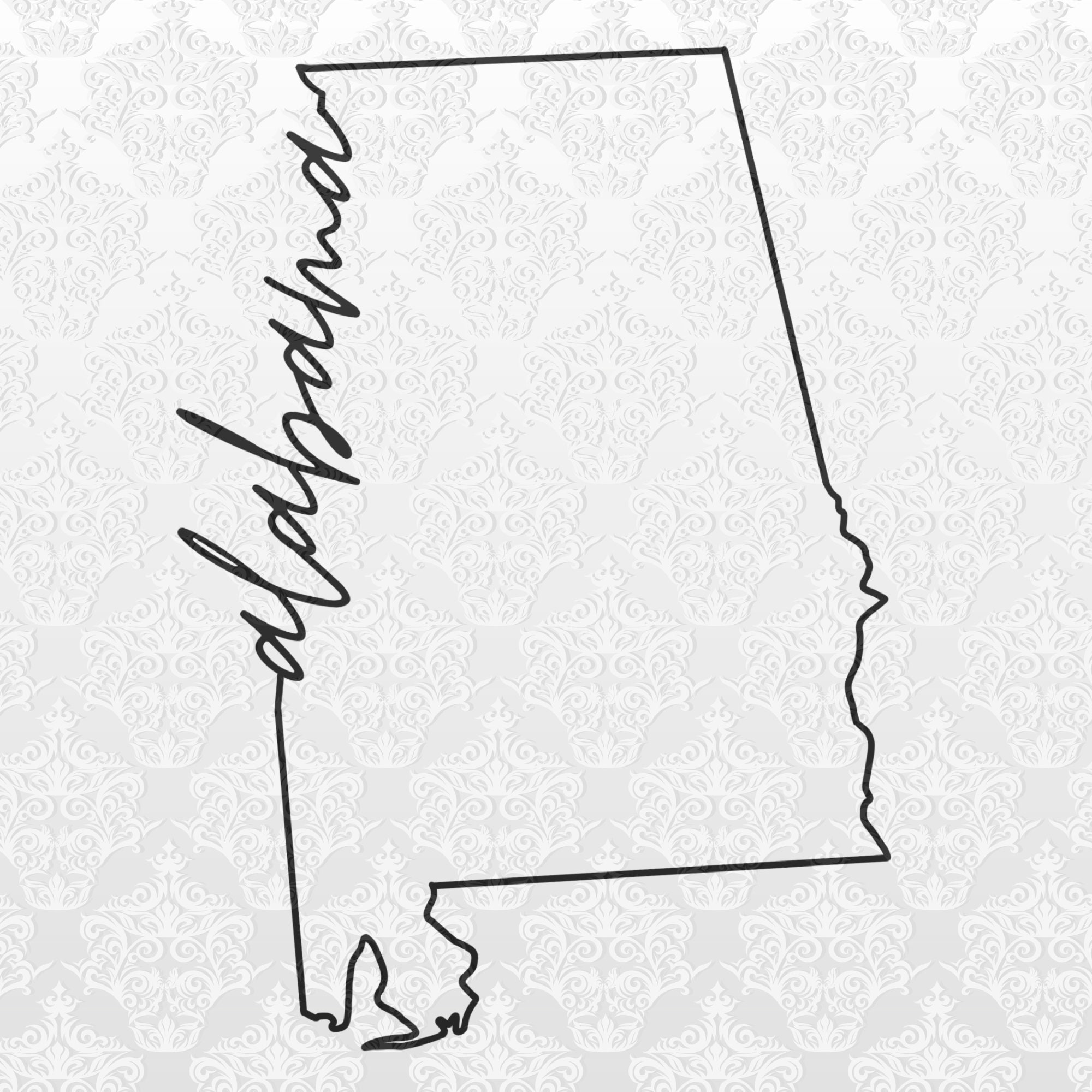 Alabama State Outline Digital Files | PNG, SVG, JPEG | Cricut ...