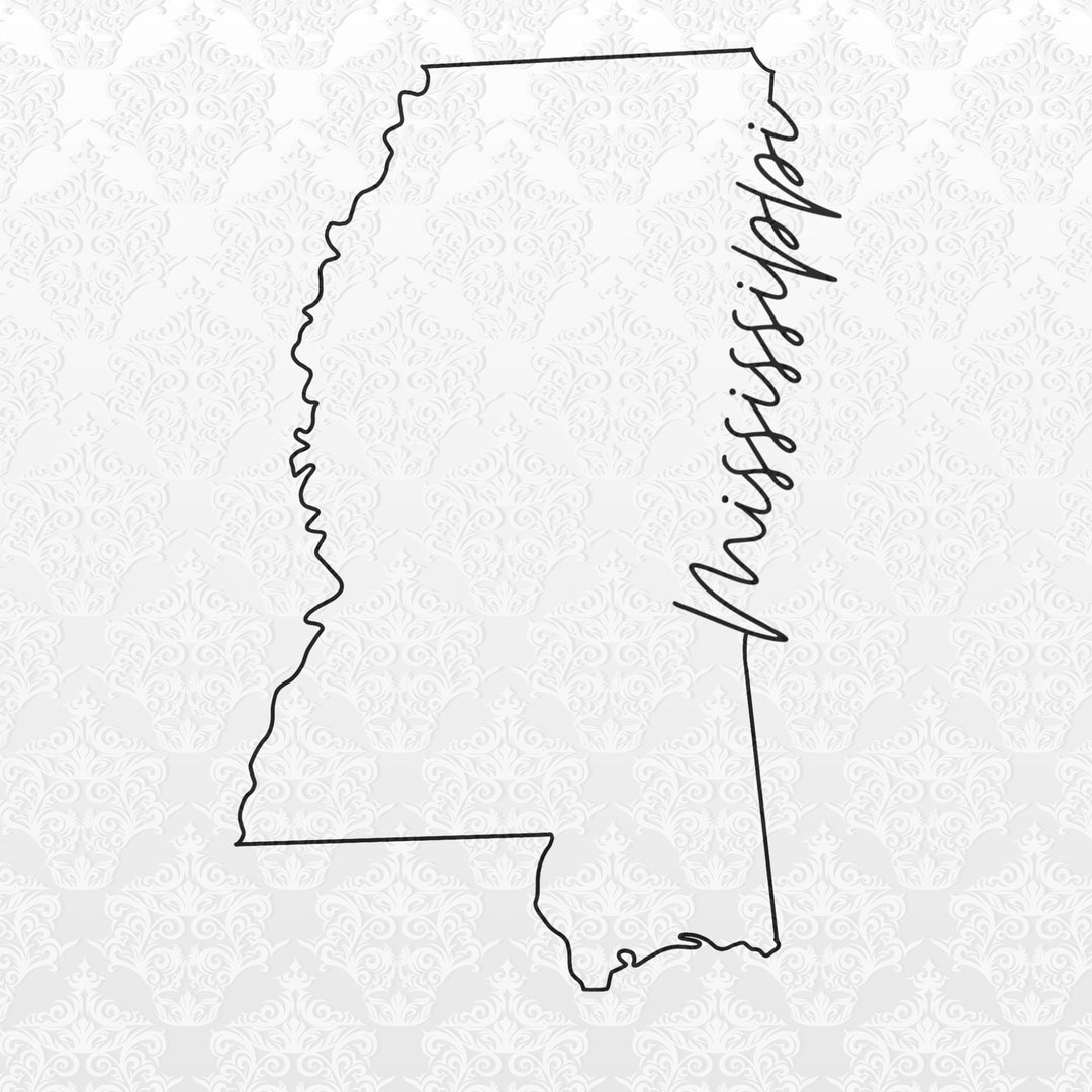 Mississippi State Outline Digital Files | PNG, SVG, JPEG | Cricut ...