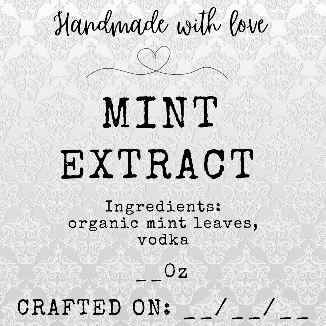 Printable Homemade Extract Labels Bundle | PNG/SVG & PDF | Customizable ...