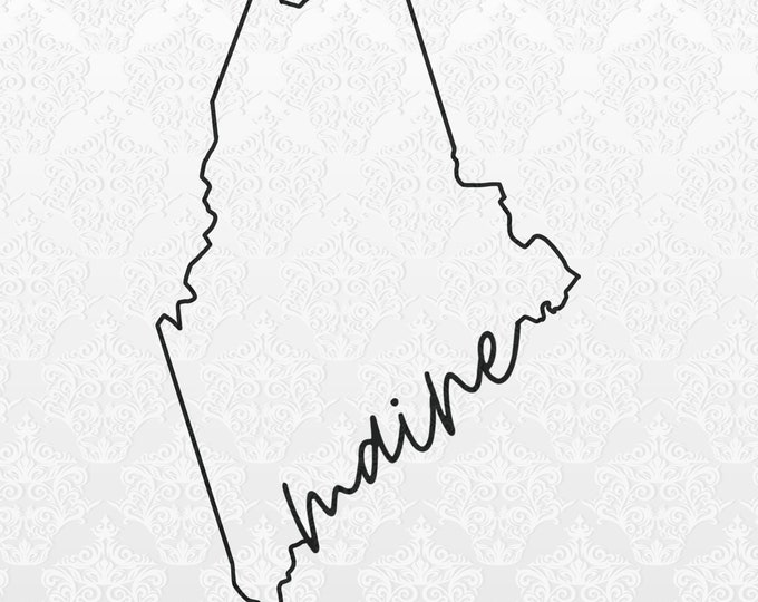 Maine State Outline Digital Files PNG, SVG, JPEG Cricut & Silhouette ...