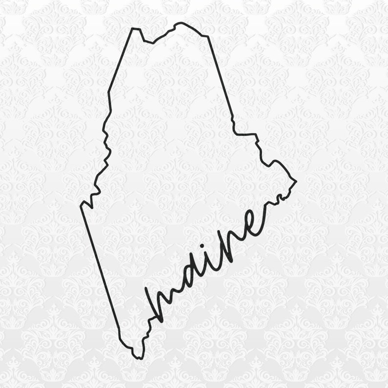 Maine State Outline Digital Files | PNG, SVG, JPEG | Cricut ...