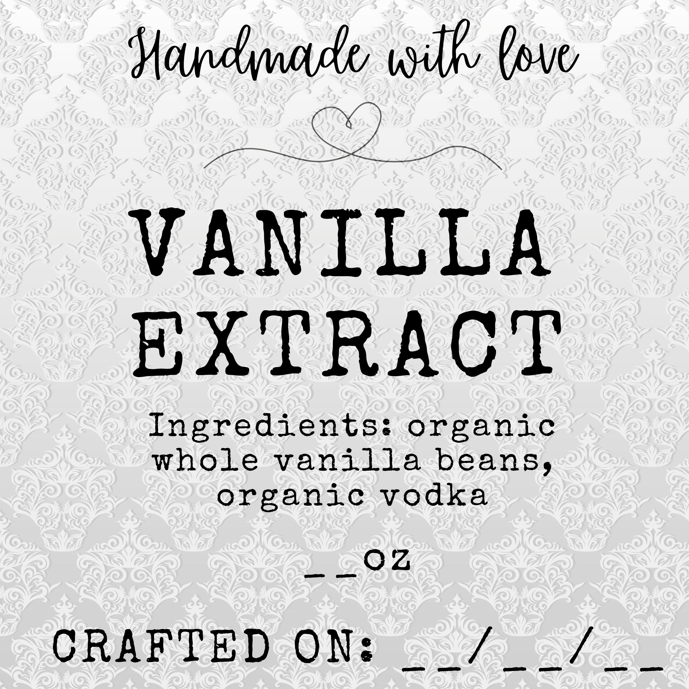 Printable Homemade Extract Labels Bundle | PNG/SVG & PDF | Customizable ...