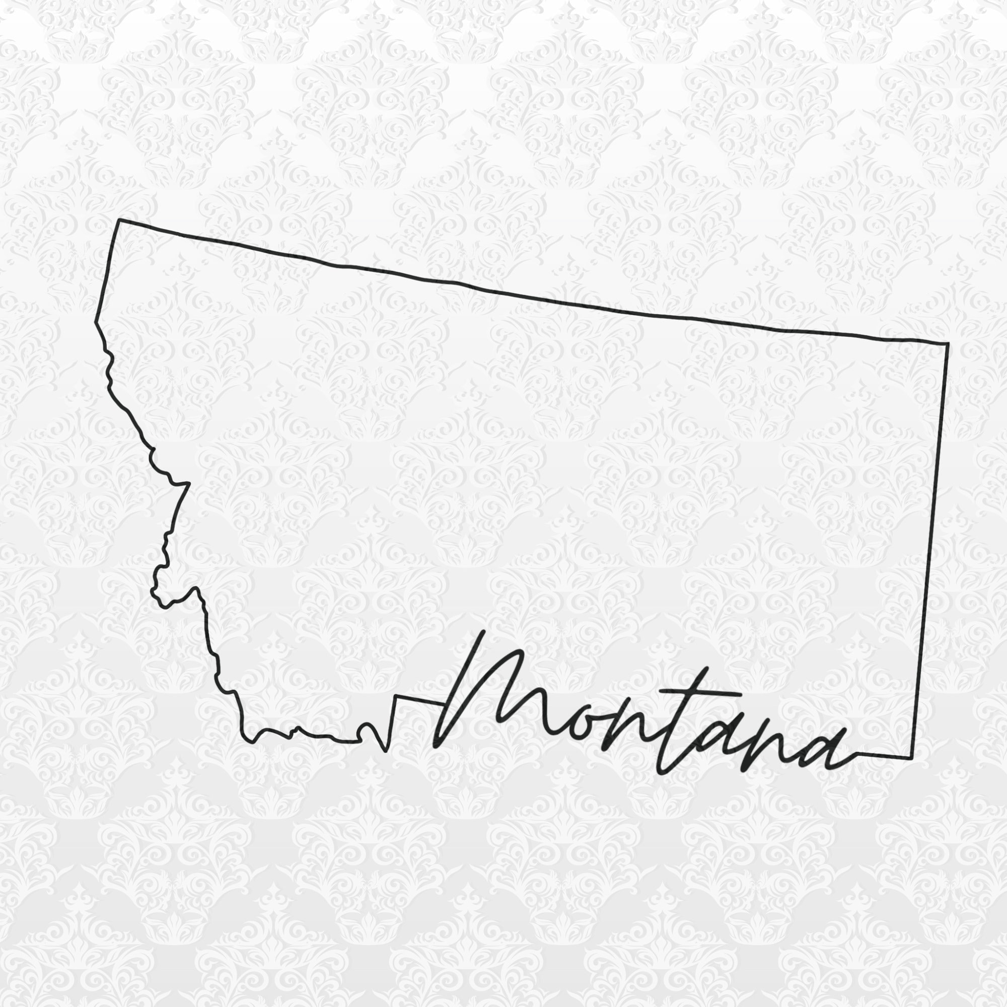 Montana State Outline Digital Files | PNG, SVG, JPEG | Cricut ...
