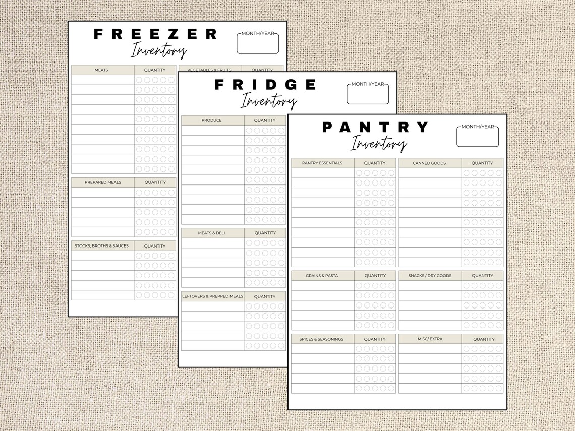 Pantry Fridge Freezer Inventory Checklist Printable | Kitchen ...