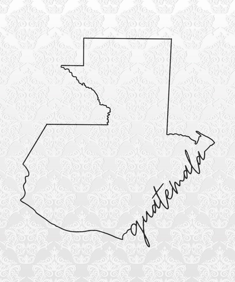 Guatemala Outline Digital Files | PNG, SVG, JPEG | Cricut & Silhouette ...