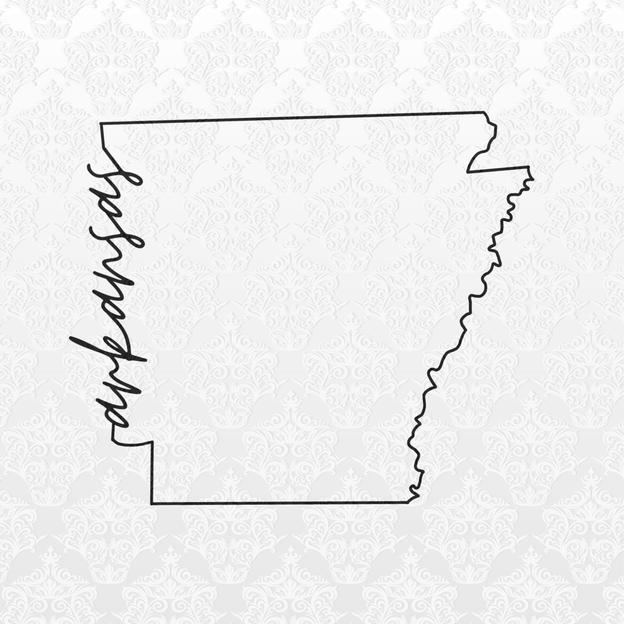 Arkansas State Outline Digital Files PNG, SVG, JPEG Cricut & Silhouette ...