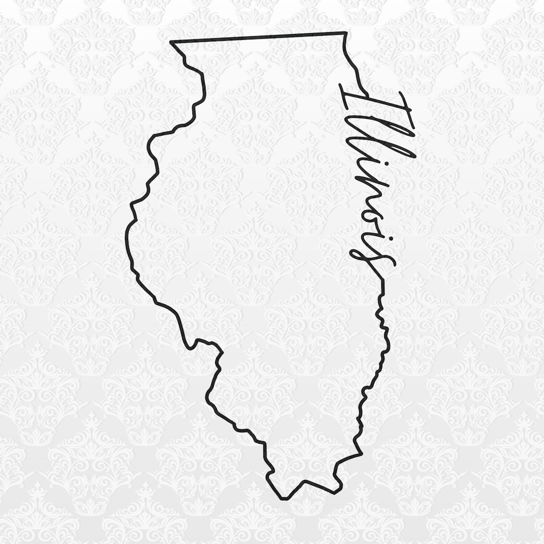 Illinois State Outline Digital Files | PNG, SVG, JPEG | Cricut ...
