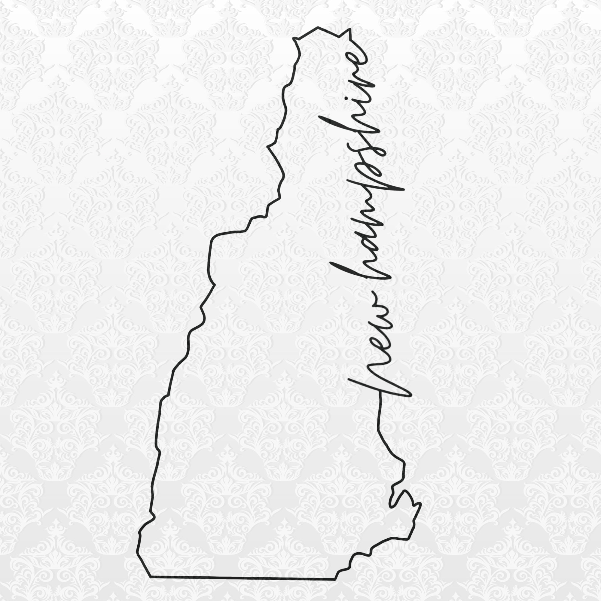 New Hampshire State Outline Digital Files | PNG, SVG, JPEG | Cricut ...