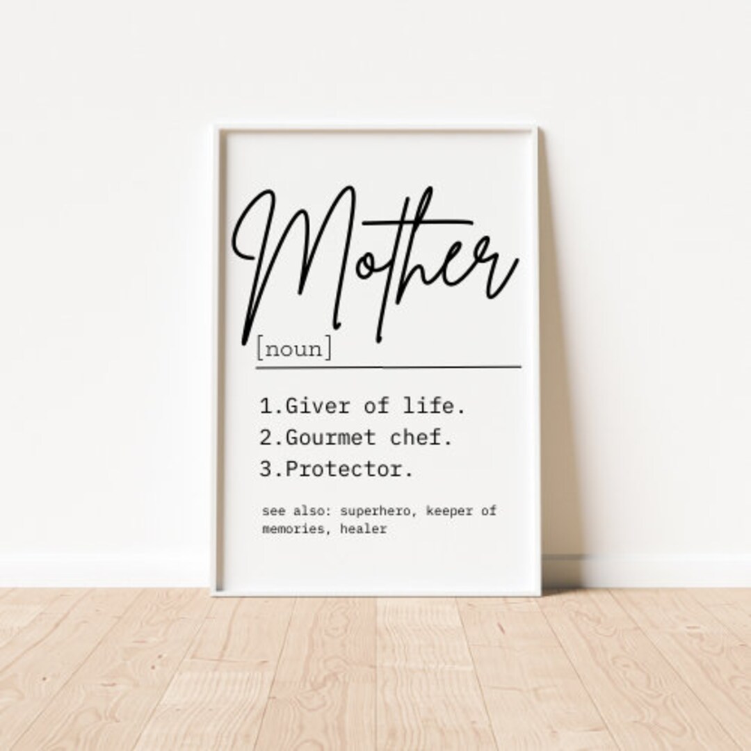 Definition of Mother | Printable PNG | Mothers Day Gift | Minimalist ...