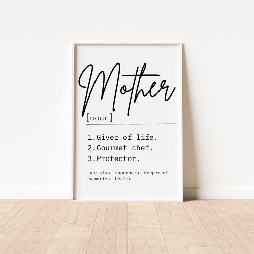 Definition of Mother Printable PNG Mothers Day Gift Minimalist Decor ...