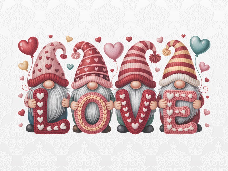 Valentine Gnome Love PNG | Valentine’s Day Gnomes Digital Download ...