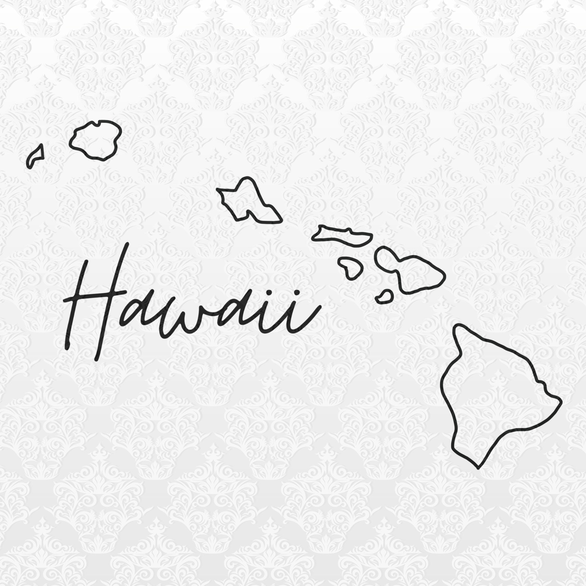 Hawaii State Outline Digital Files | PNG, SVG, JPEG | Cricut ...
