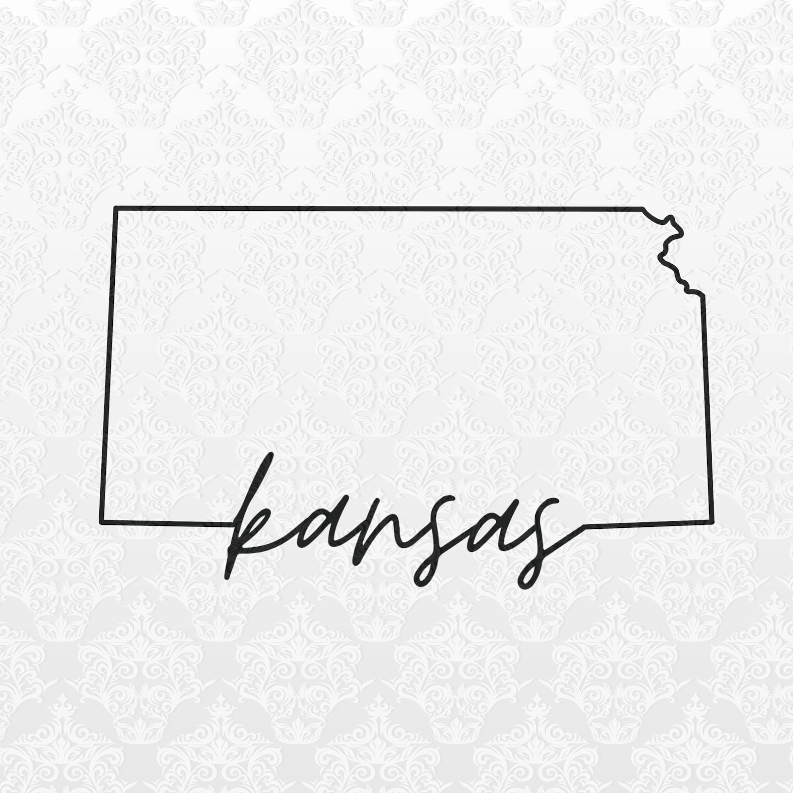 Kansas State Outline Digital Files | PNG, SVG, JPEG | Cricut ...