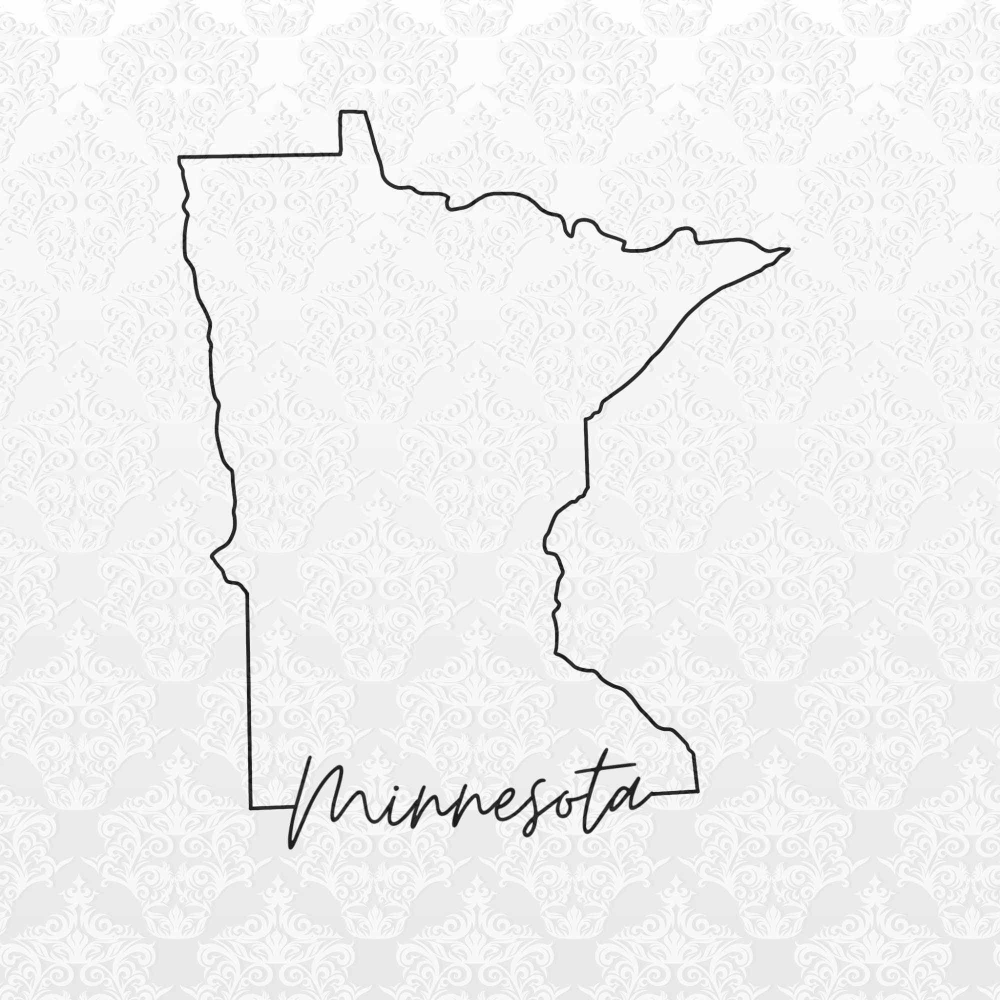 Minnesota State Outline Digital Files | PNG, SVG, JPEG | Cricut ...