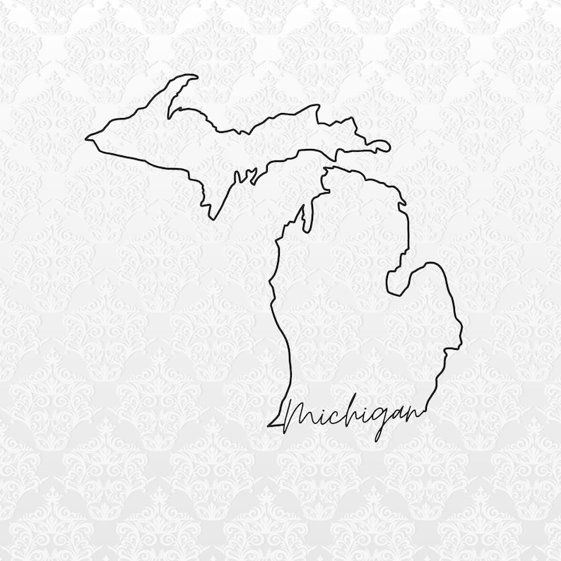Michigan State Outline Digital Files | PNG, SVG, JPEG | Cricut ...