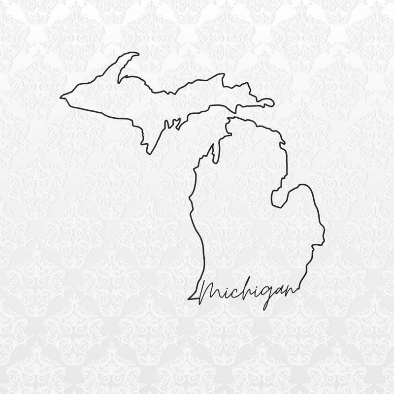 Michigan Silhouette - Etsy