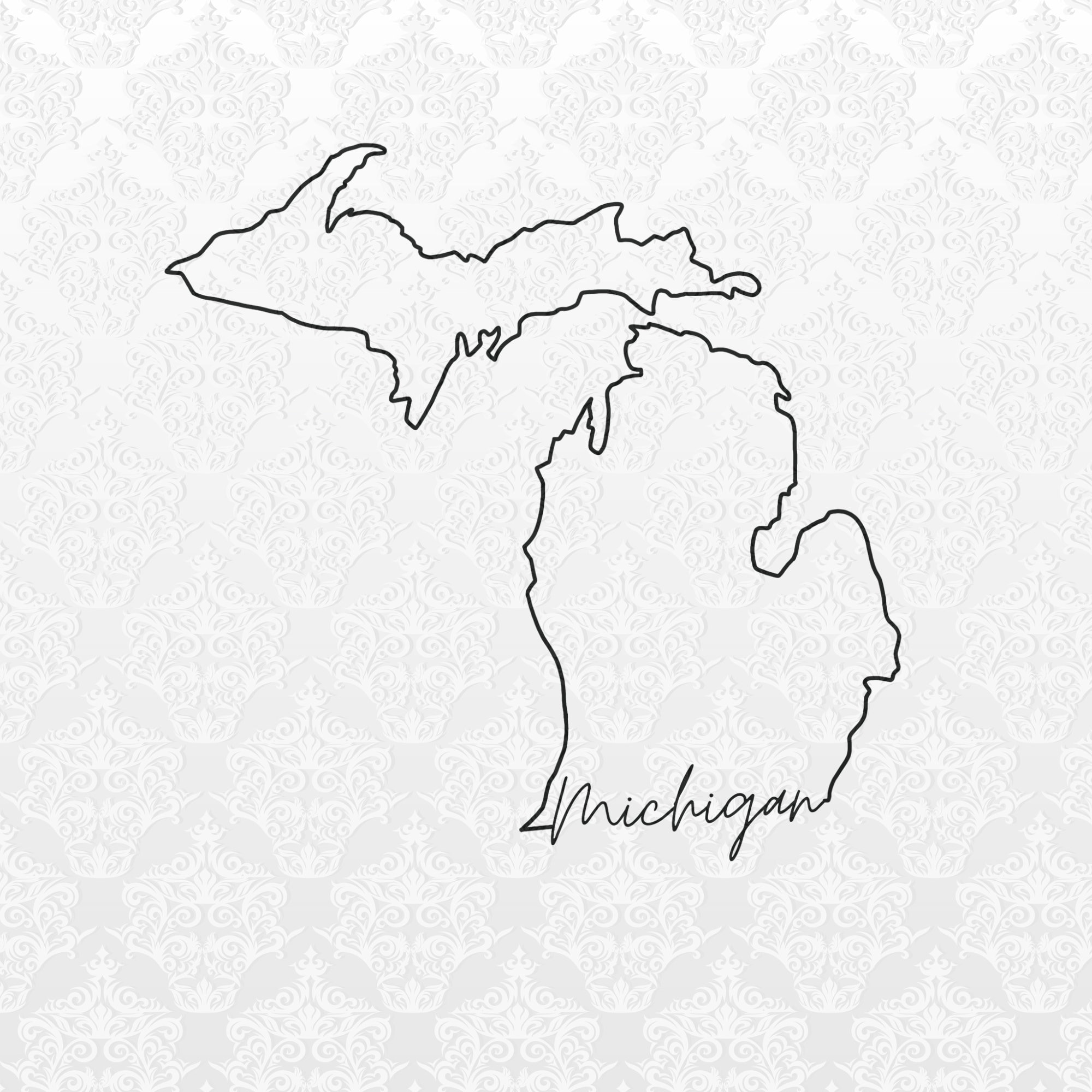 Michigan State Outline Digital Files | PNG, SVG, JPEG | Cricut ...
