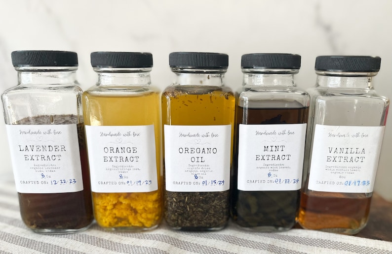Printable Homemade Extract Labels Bundle | PNG/SVG & PDF | Customizable ...