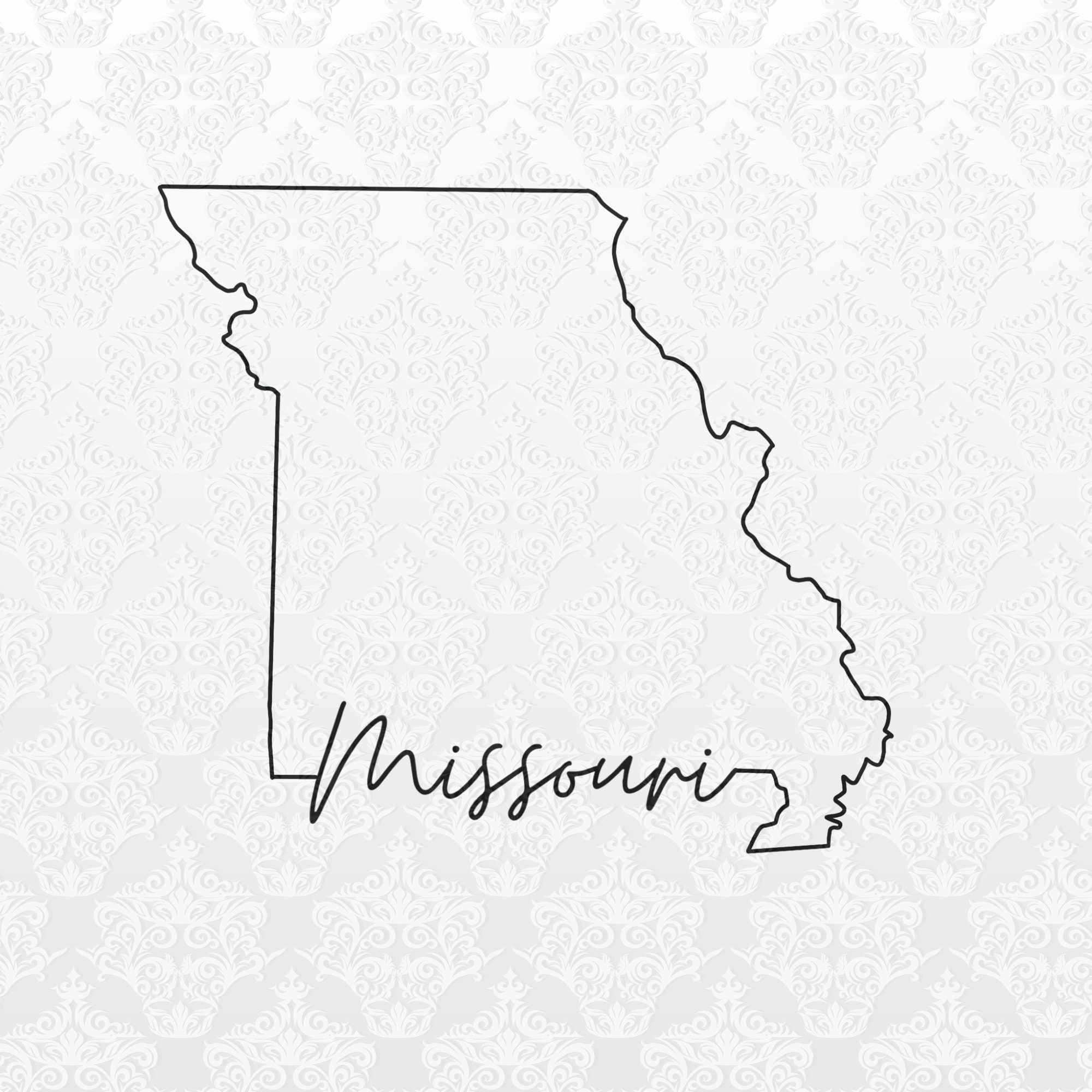 Missouri State Outline Digital Files | PNG, SVG, JPEG | Cricut ...