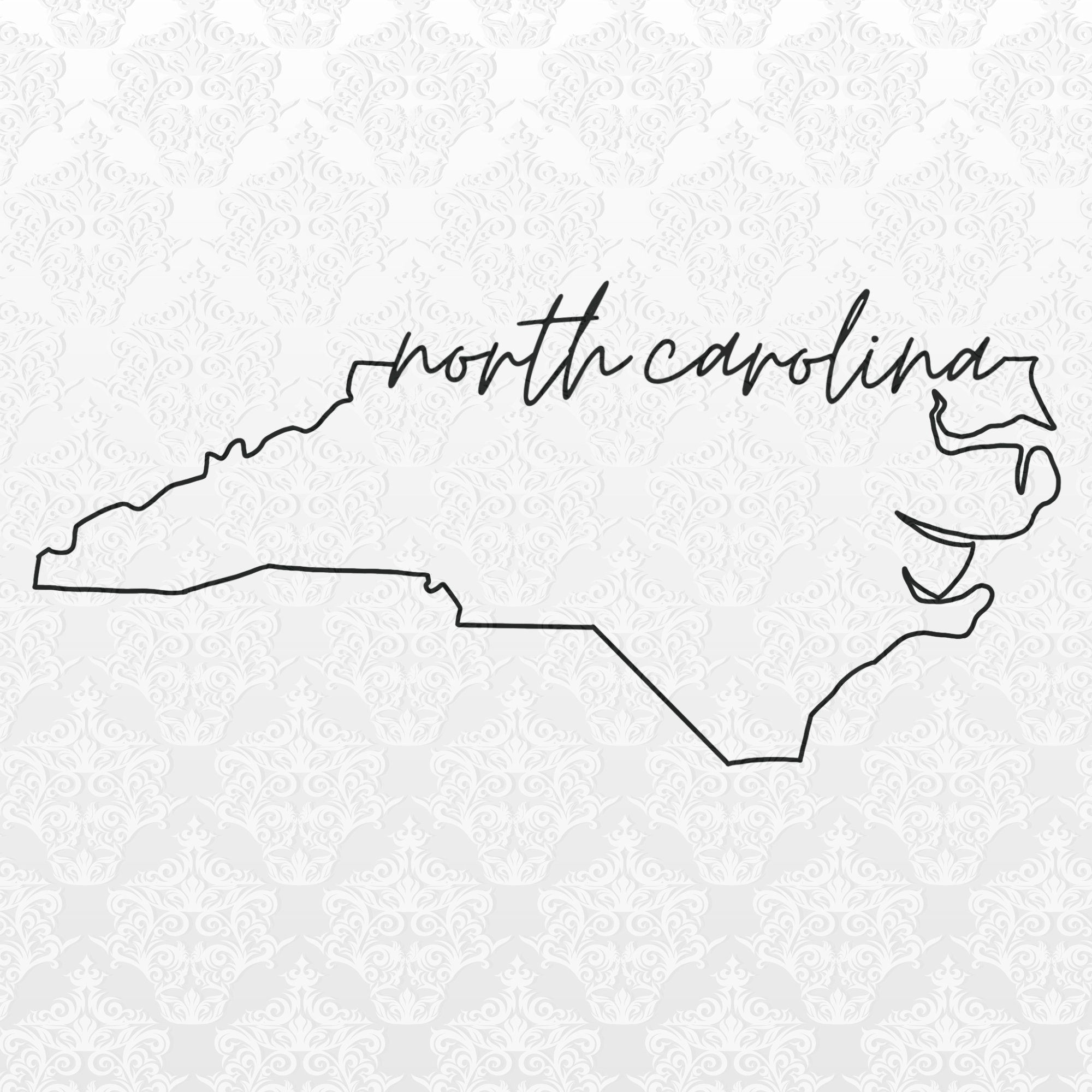 North Carolina State Outline Digital Files | PNG, SVG, JPEG | Cricut ...