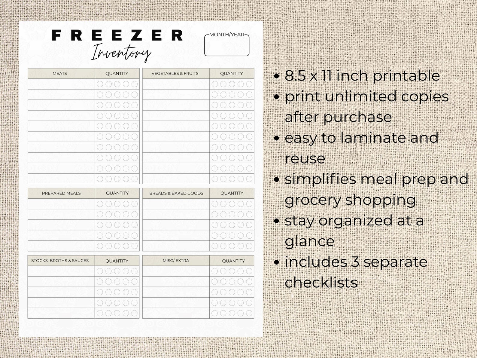 Pantry Fridge Freezer Inventory Checklist Printable | Kitchen ...