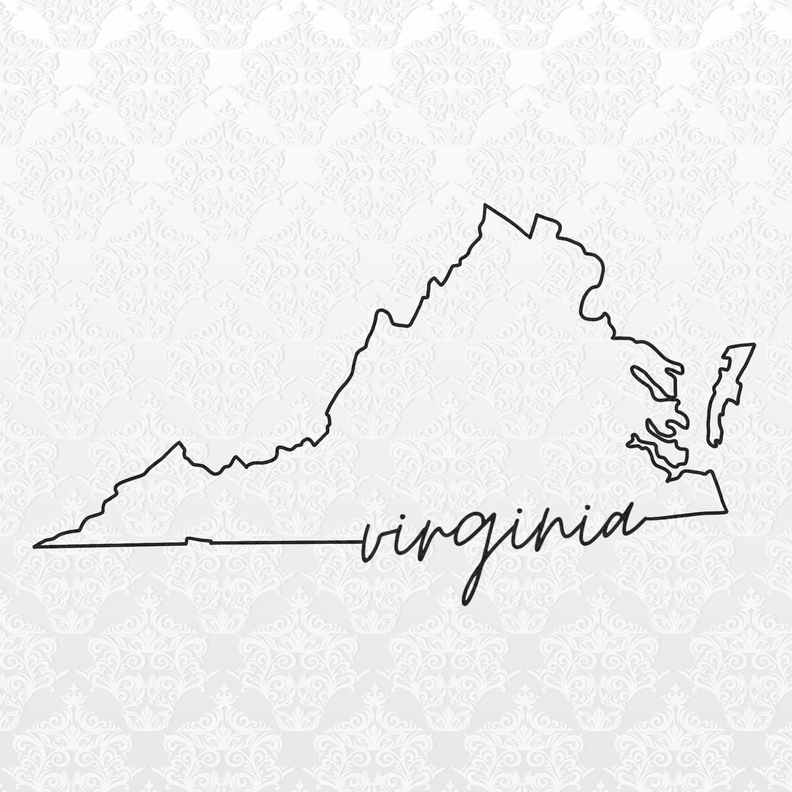 Virginia State Outline Digital Files | PNG, SVG, JPEG | Cricut ...